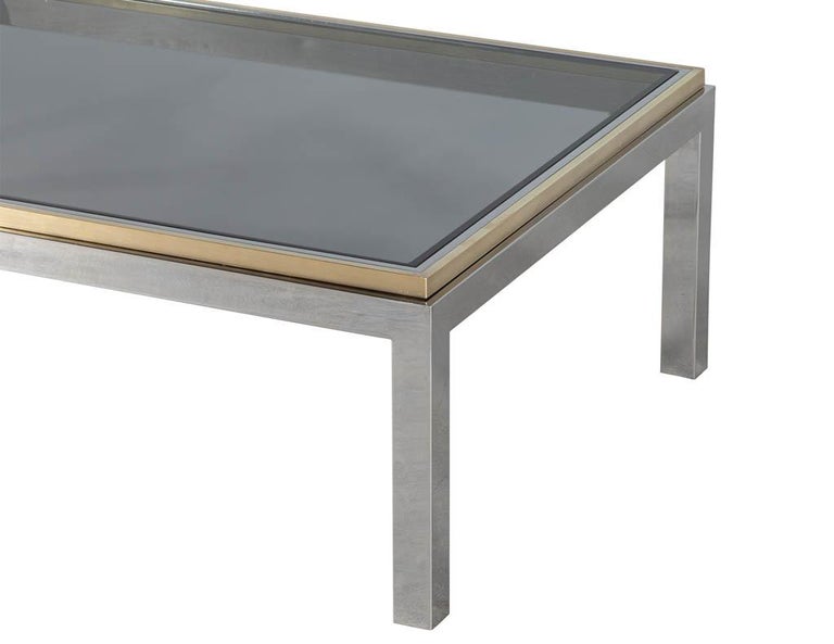 Mid-Century Modern Metal Cocktail Table Maison Jansen For Sale at 1stDibs