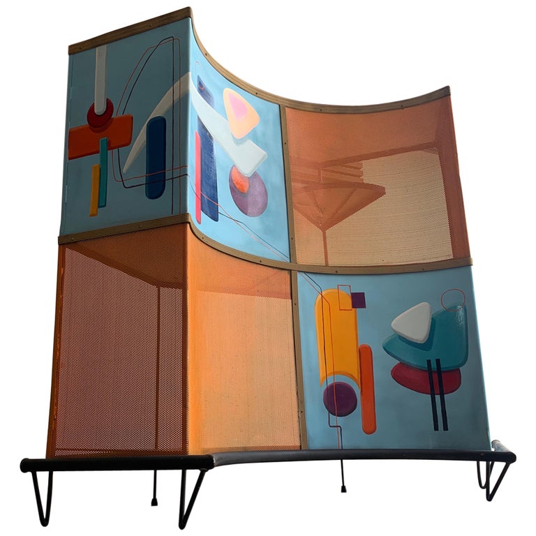 Mid-Century Modern Metal Dry Bar at 1stDibs