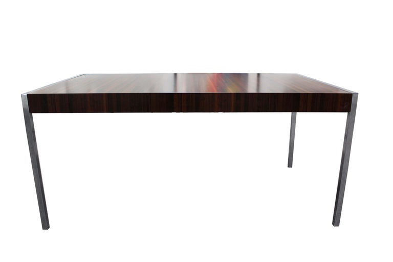 Mid-Century Modern Dining Dinette Table Chrome and Zebra Wood For Sale ...