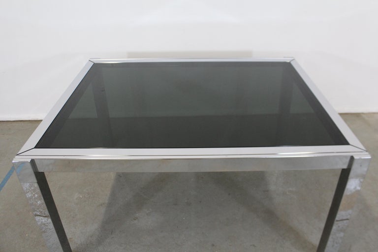 DIA Mid-Century Modern Glass and Chrome Extendable Dining Table For ...