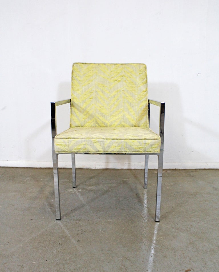 Mid-Century Modern Founders Chrome Dining Armchair For Sale at 1stDibs