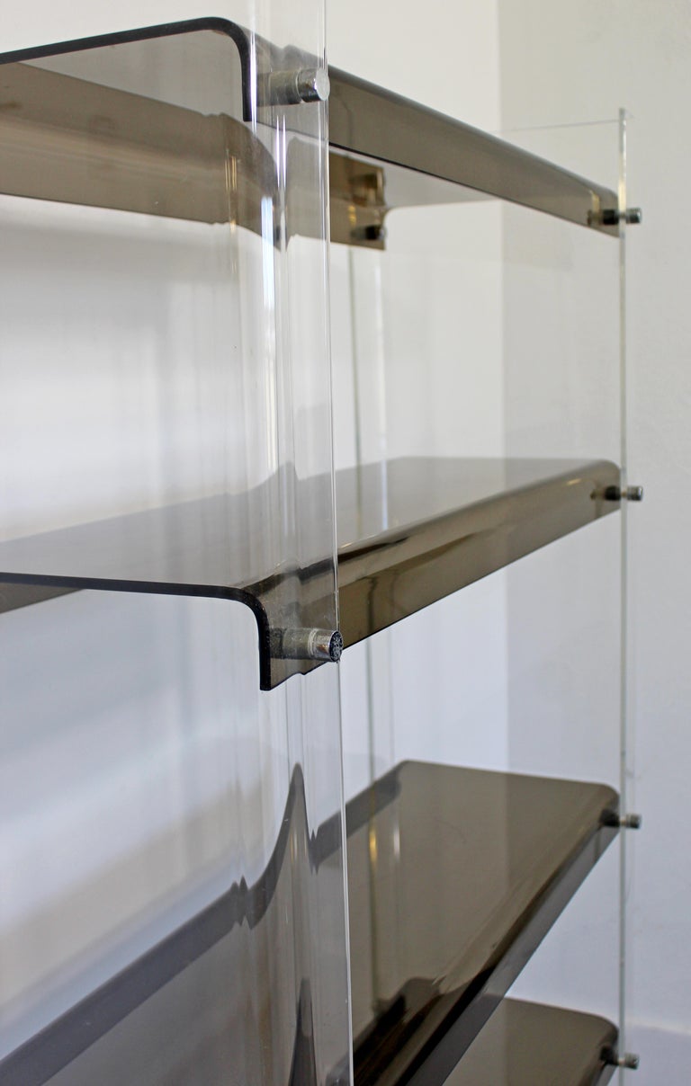Mid-Century Modern Milo Baughman Smoked Lucite Shelving Unit Bookcase ...