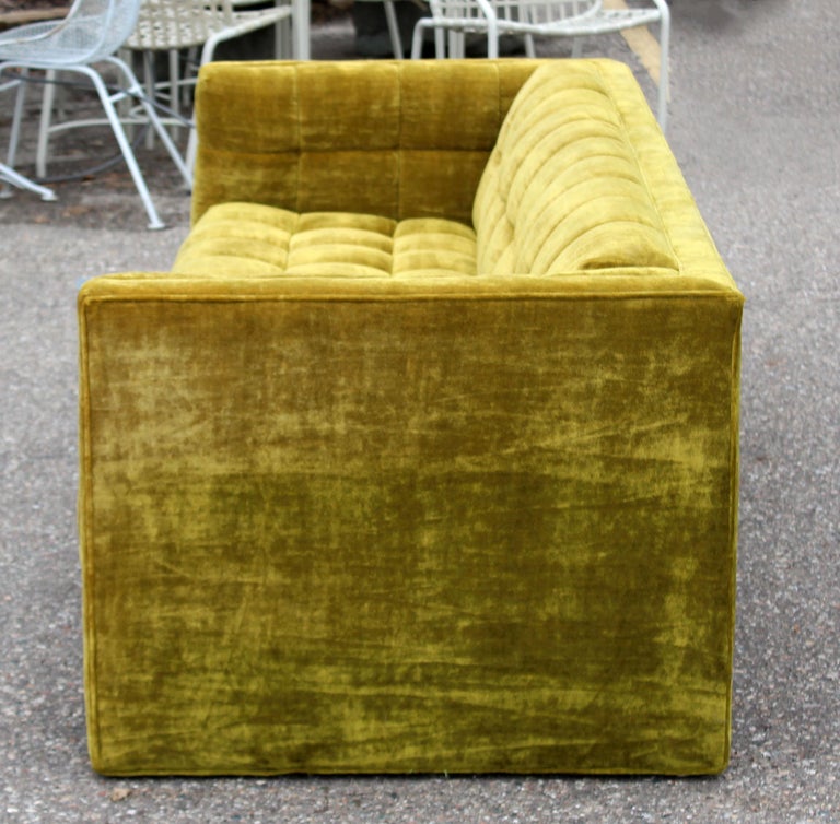 Mid-Century Modern Milo Baughman Tufted Tuxedo Velvet Sofa, 1960s ...