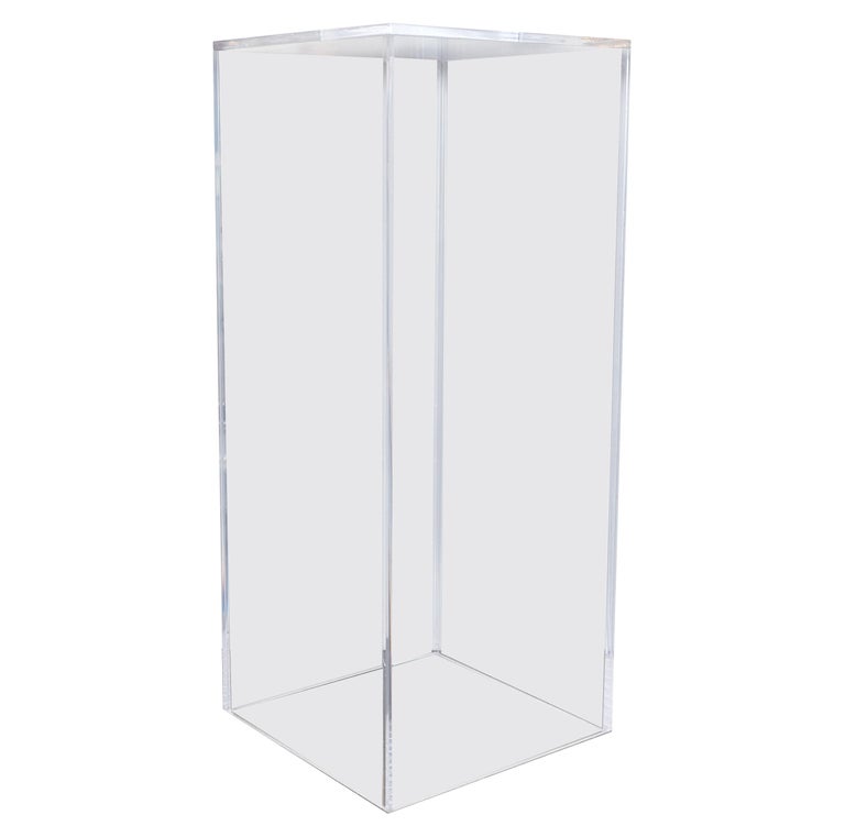 Mid-Century Modern Minimalist Volumetric Rectangular Translucent Lucite ...