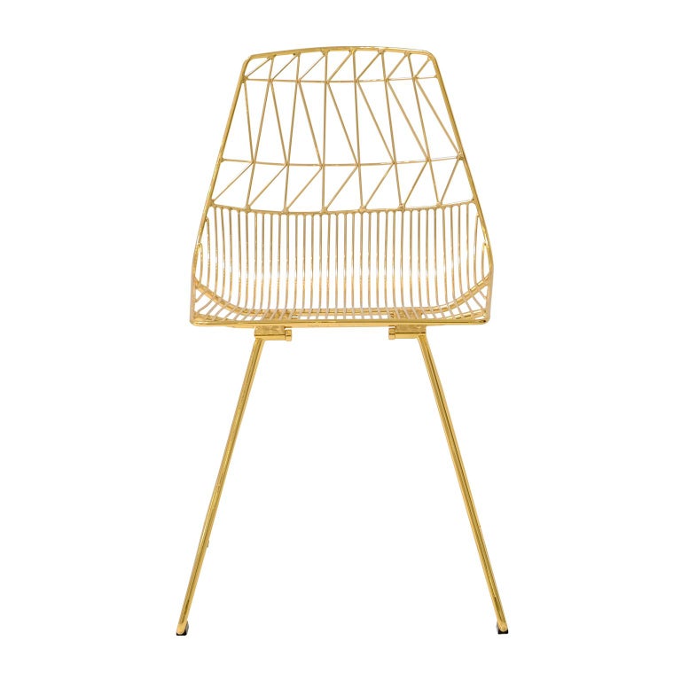 Mid-Century Modern, Minimalist Wire Chair, Lucy Chair in Gold For Sale ...