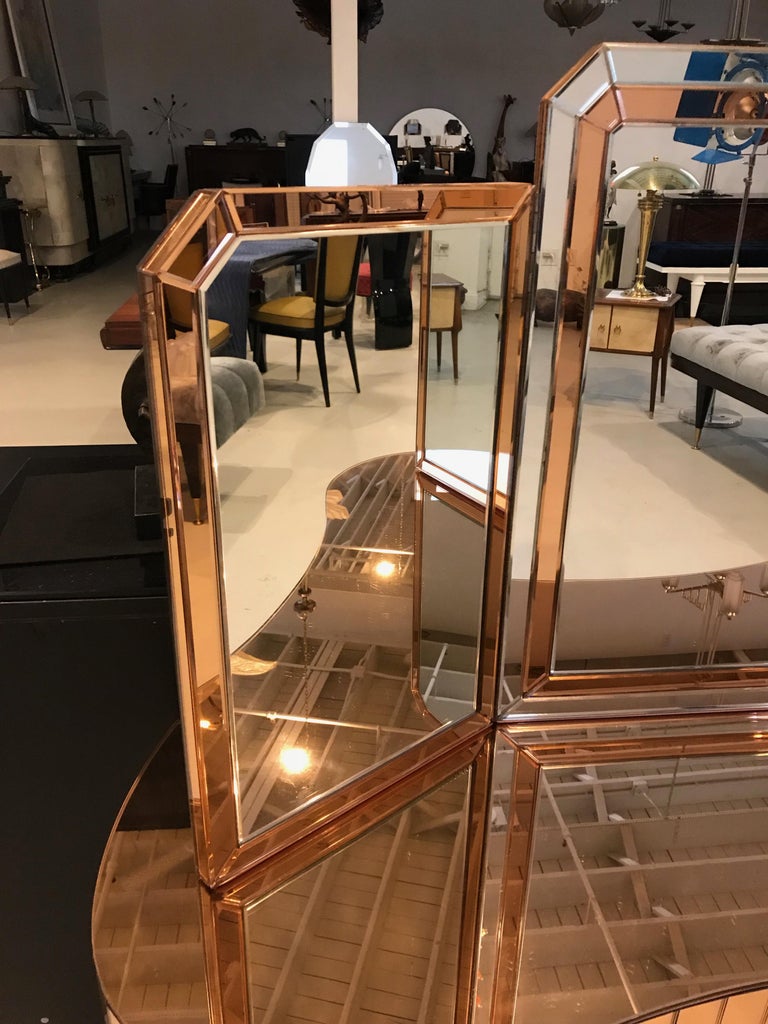 Mid-Century Modern Mirrored Vanity with Matching Mirror at 1stDibs