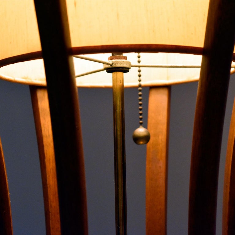 Mid-Century Modern Modeline Style Sculpted Walnut Table Lamp, circa ...