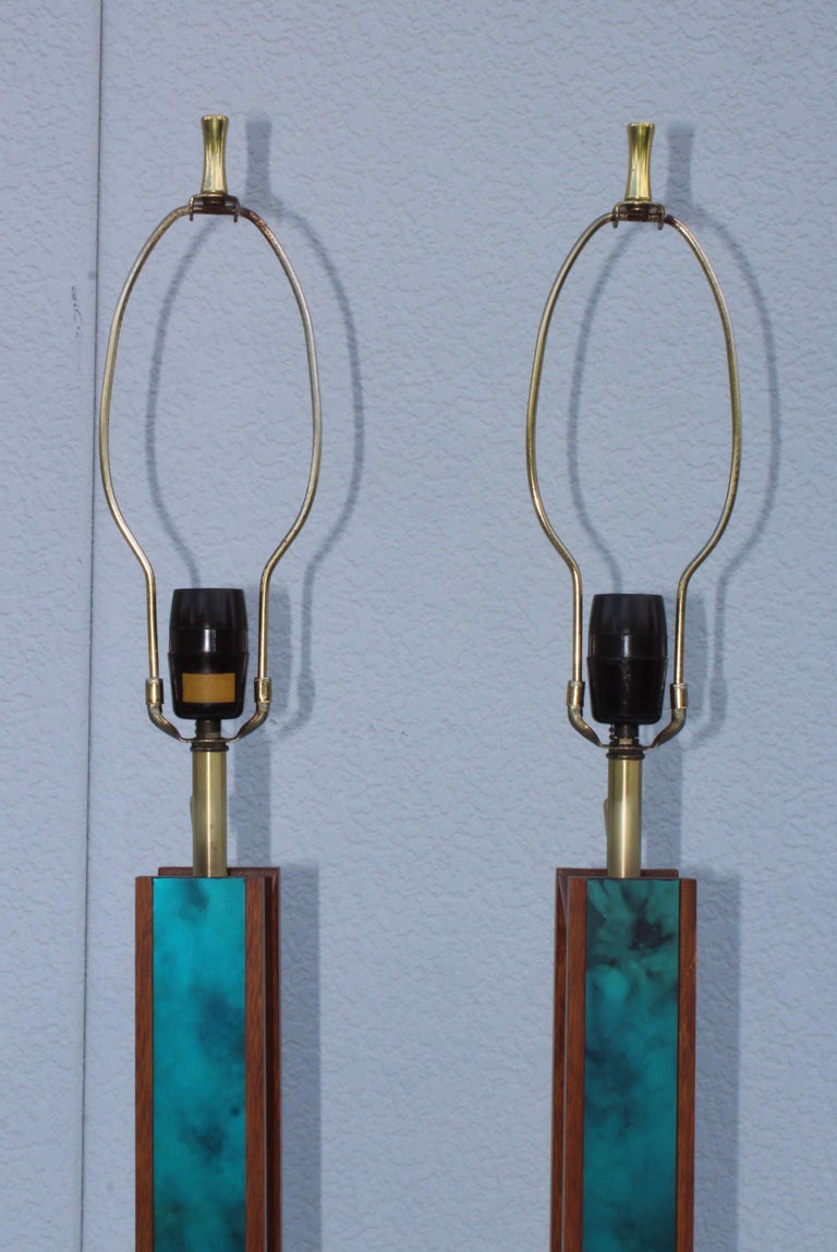 Mid-Century Modern Modeline Walnut Table Lamps at 1stDibs