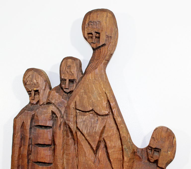 Mid-Century Modern Modernist Wood Wall Art Sculpture Relief Jean Claude ...