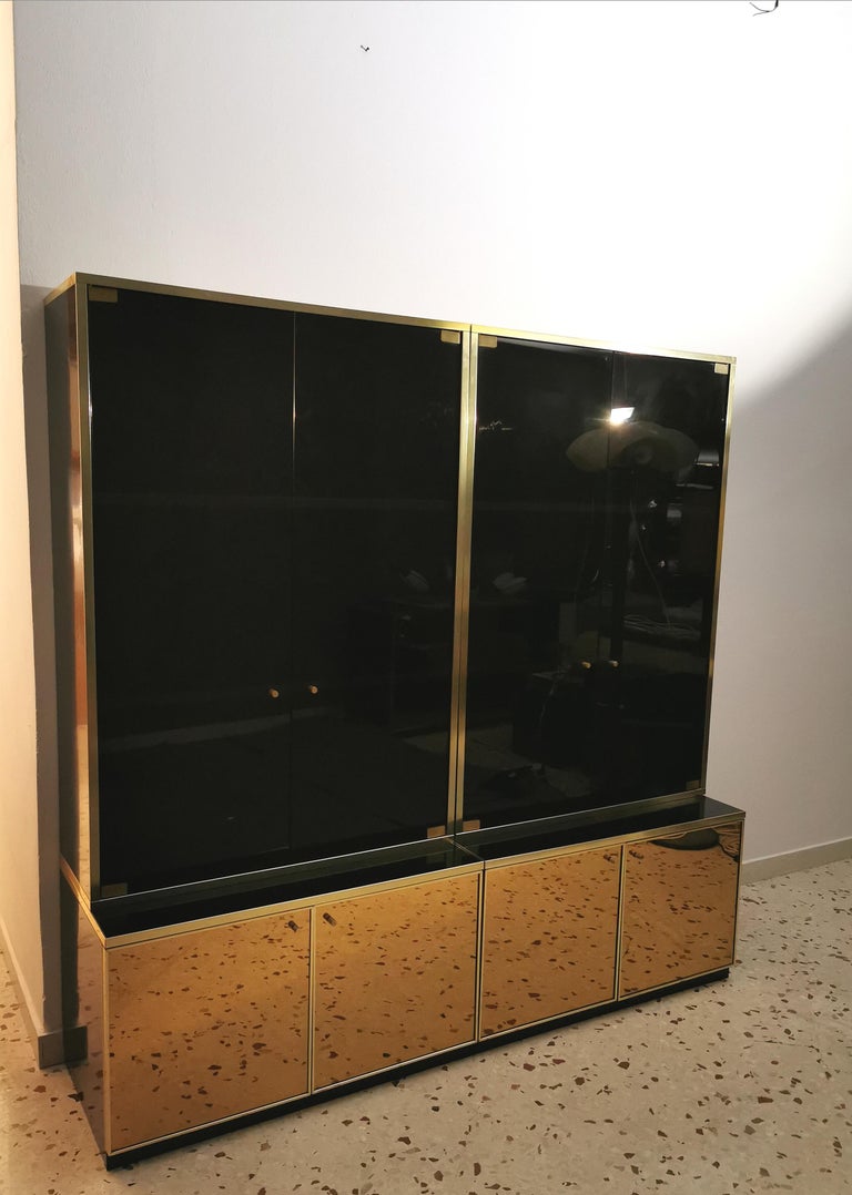 Mid-Century Modern Modular Showcases by Renato Zevi in Wood, Glass 1970 ...