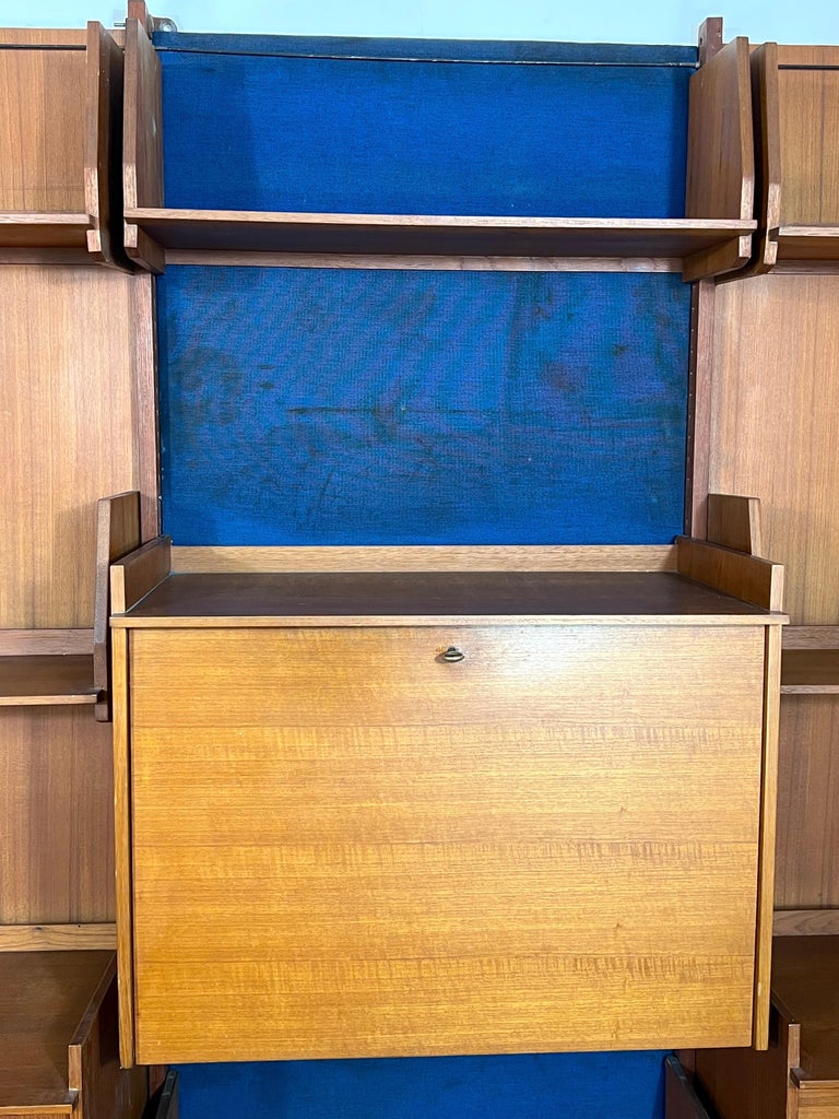 Mid-Century Modern Modular Wood Bookcase from 50s For Sale at 1stDibs