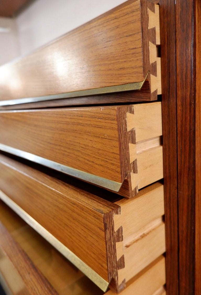 Mid-Century Modern Modular Wooden Wall unit "Extenso" by Amma, Italy ...