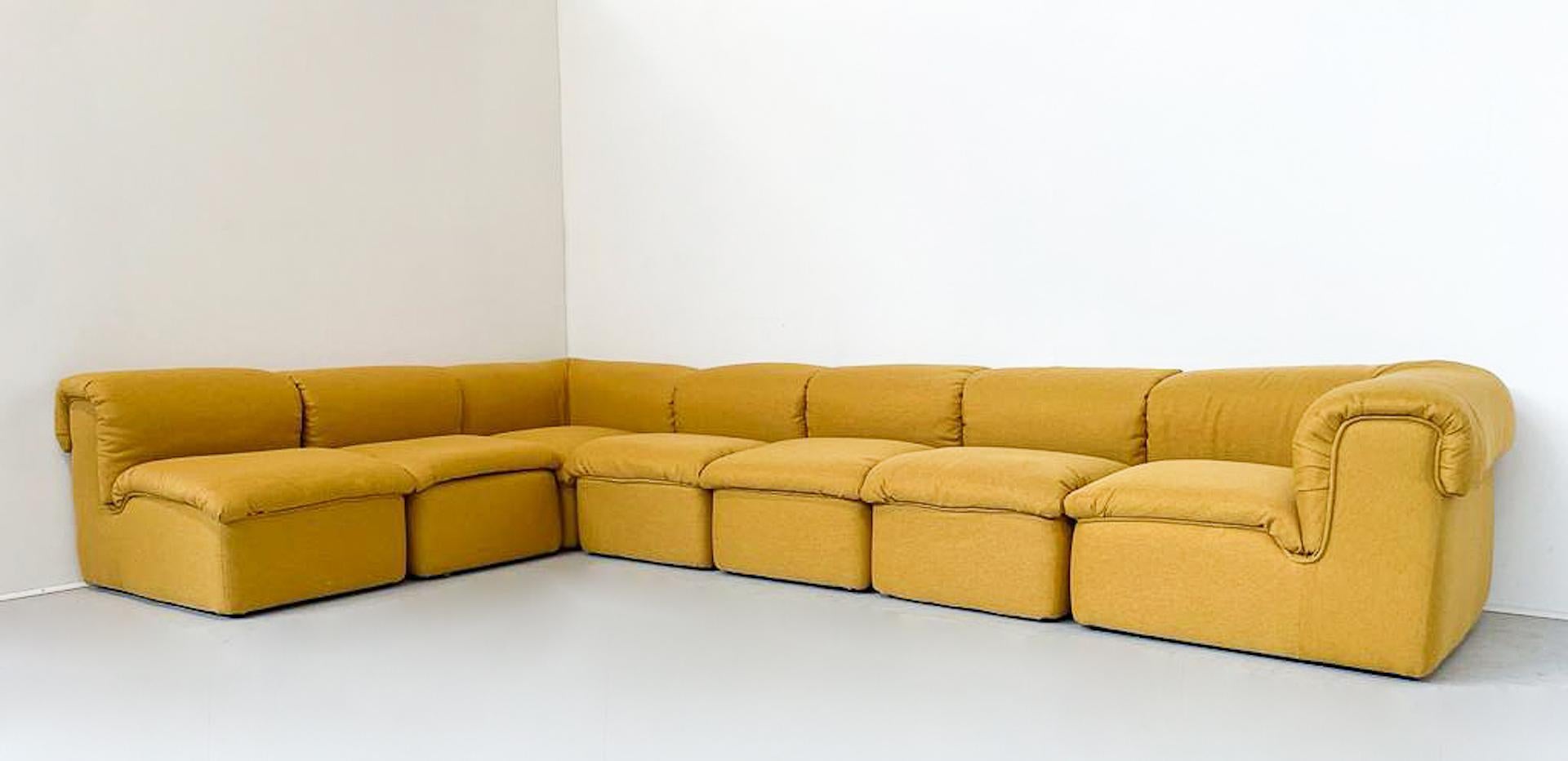 Mid-Century Modern Modular Yellow Sofa, Italy, 1960s - New Upholstery ...