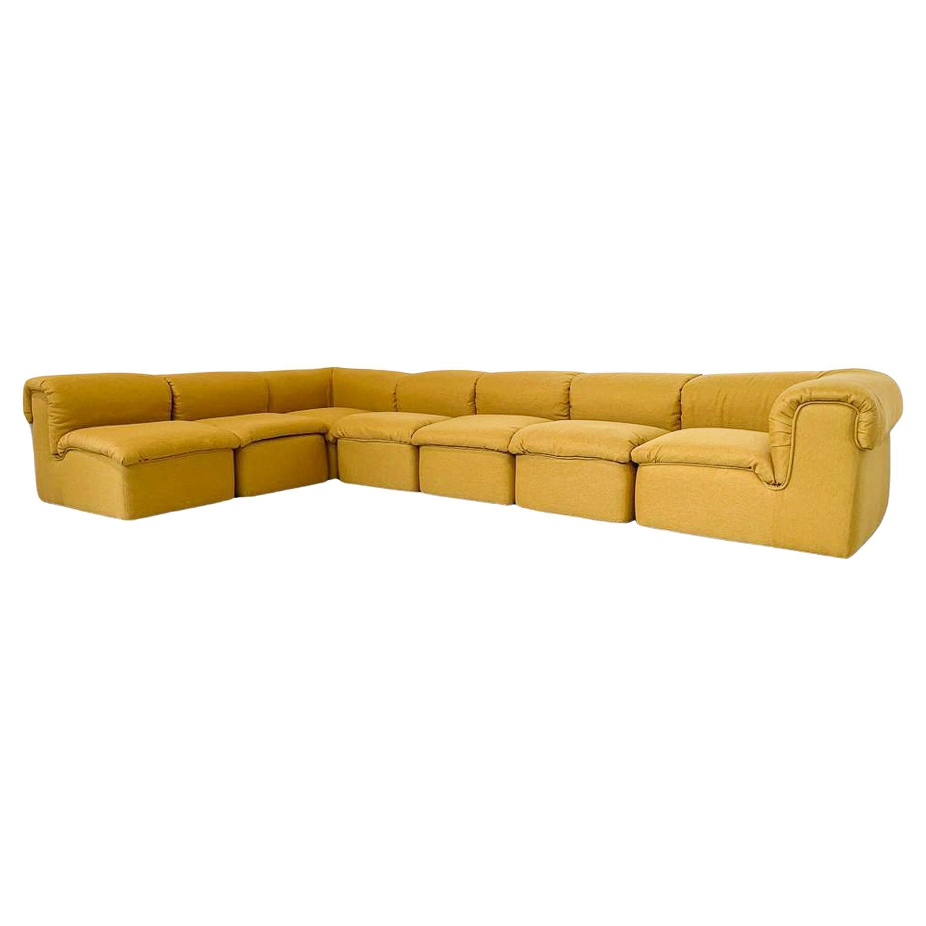 Mid-Century Modern Modular Yellow Sofa, Italy, 1960s - New Upholstery ...
