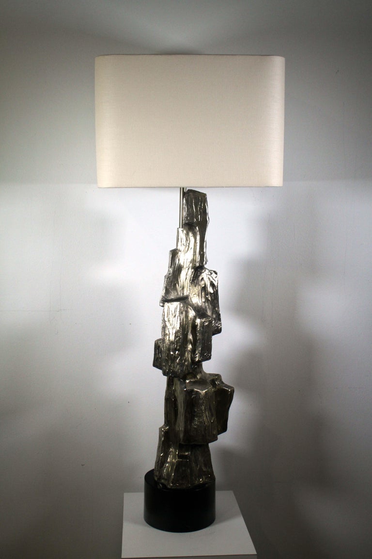 Mid-Century Modern Monumental X-Large Tempestini Cubist Aluminum Lamp ...