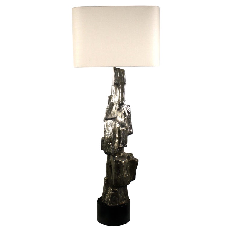Mid-Century Modern Monumental X-Large Tempestini Cubist Aluminum Lamp ...