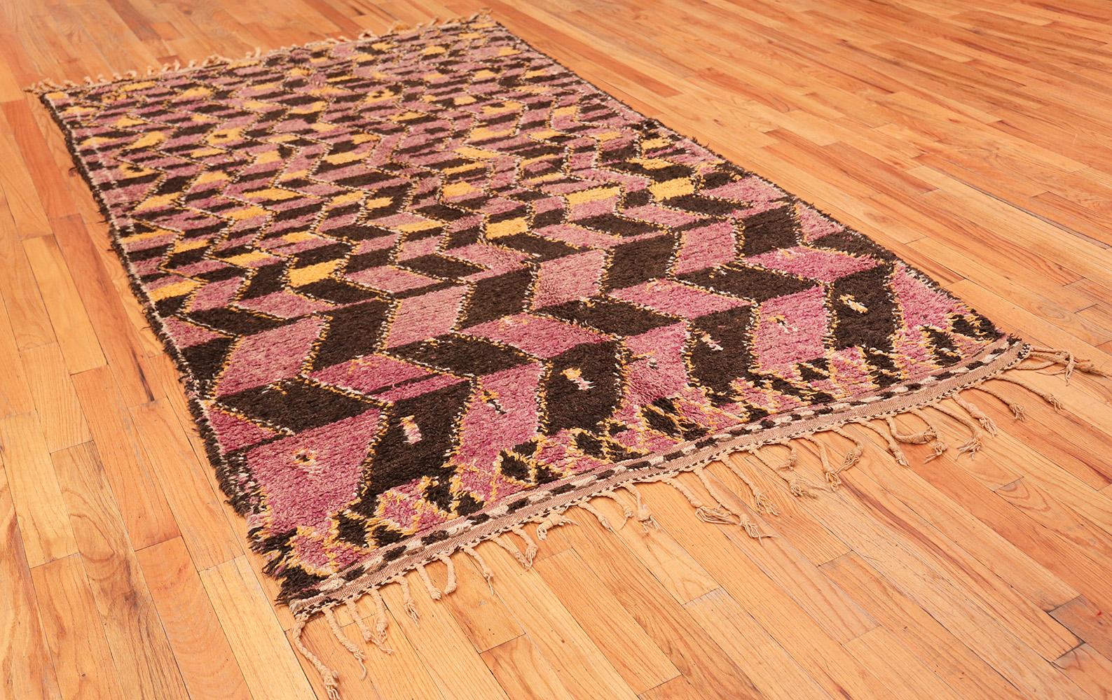 Vintage Purple Moroccan Rug. Size: 5 ft 7 in x 9 ft 5 in (1.7 m x 2.87 ...