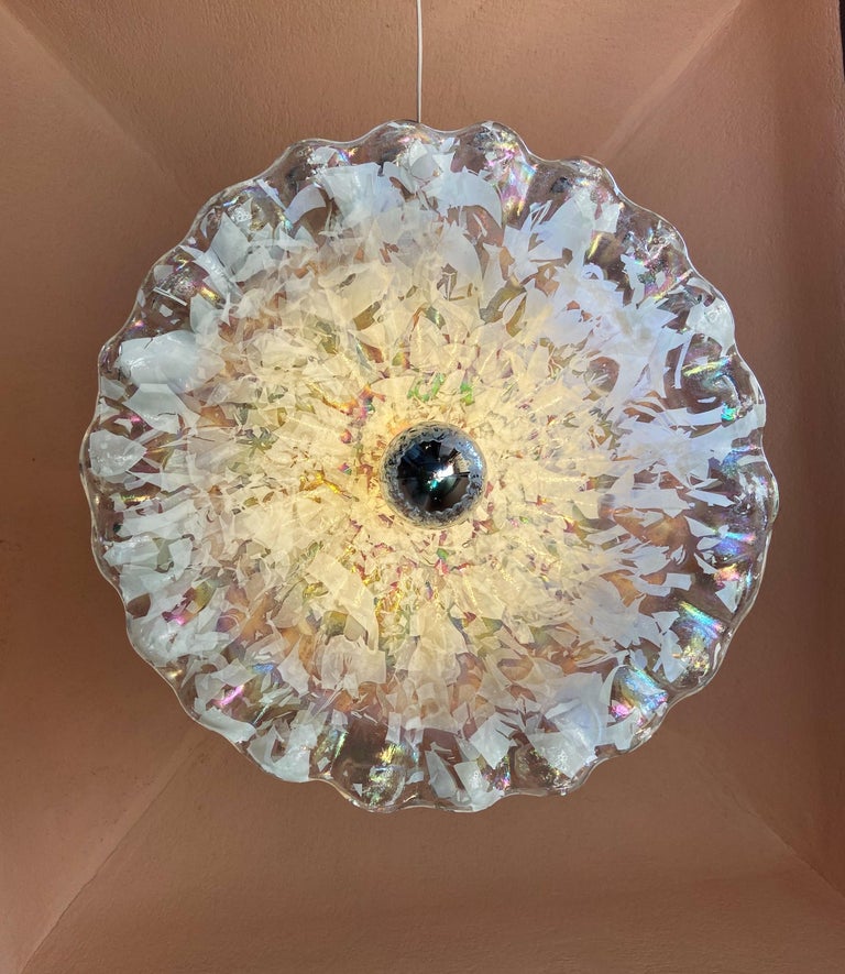 Mid-Century Modern Murano Glass Ceiling Light in 'Psychedelic' Rainbow ...