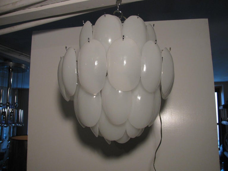 Mid Century Modern Murano Glass Drop Chandelier For Sale at 1stDibs