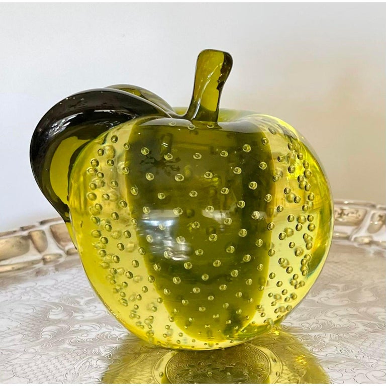 Mid-Century Modern Murano Glass Magnum Apple Paperweight For Sale at ...