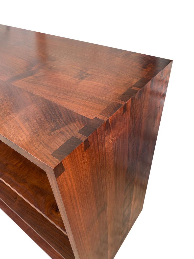 Mid-Century Modern Nakashima Style Large Bookcase Black Walnut Studio ...