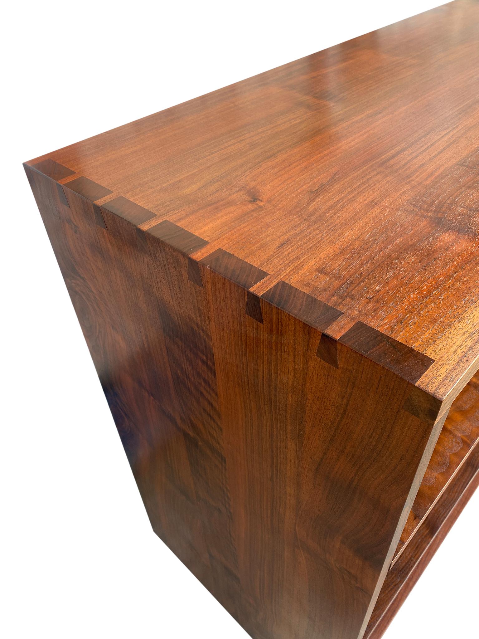 Mid-Century Modern Nakashima Style Large Bookcase Black Walnut Studio ...