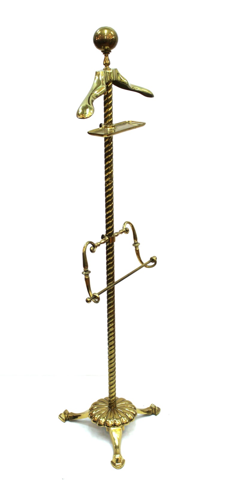 Mid-Century Modern Neoclassical Influence Brass Valet For Sale at 1stDibs