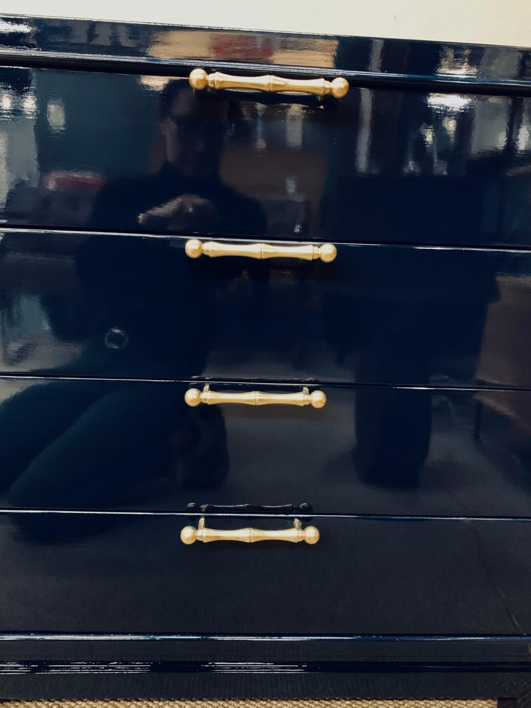 Mid-Century Modern Newly Lacquered in Navy Blue Dresser Chest For Sale ...