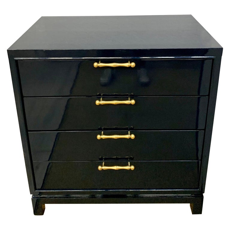 Mid-Century Modern Newly Lacquered in Navy Blue Chest Of Drawers Chest ...