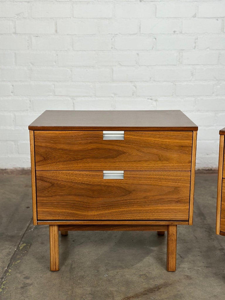 Mid-Century Modern Nightstands with Aluminum Hardware For Sale at 1stDibs