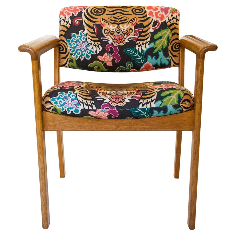 Mid-Century Modern Oak Tiger Armchair, Sweden, 1950 at 1stDibs