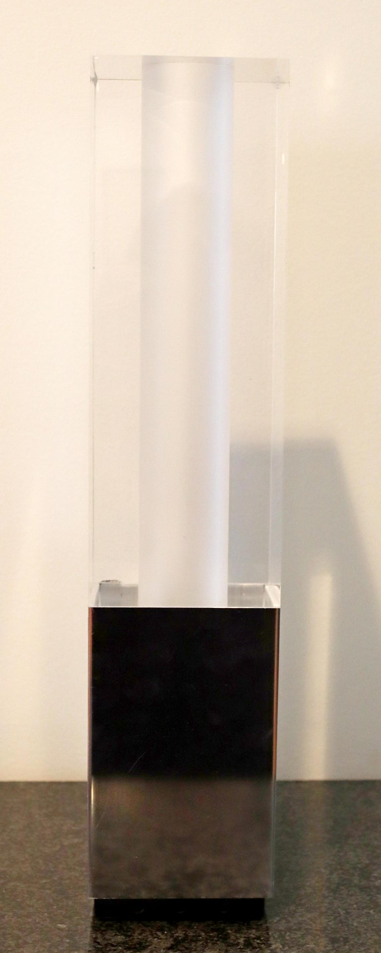 Mid-Century Modern Obor Illuminating Glass Table Lamp Chrome Base ...