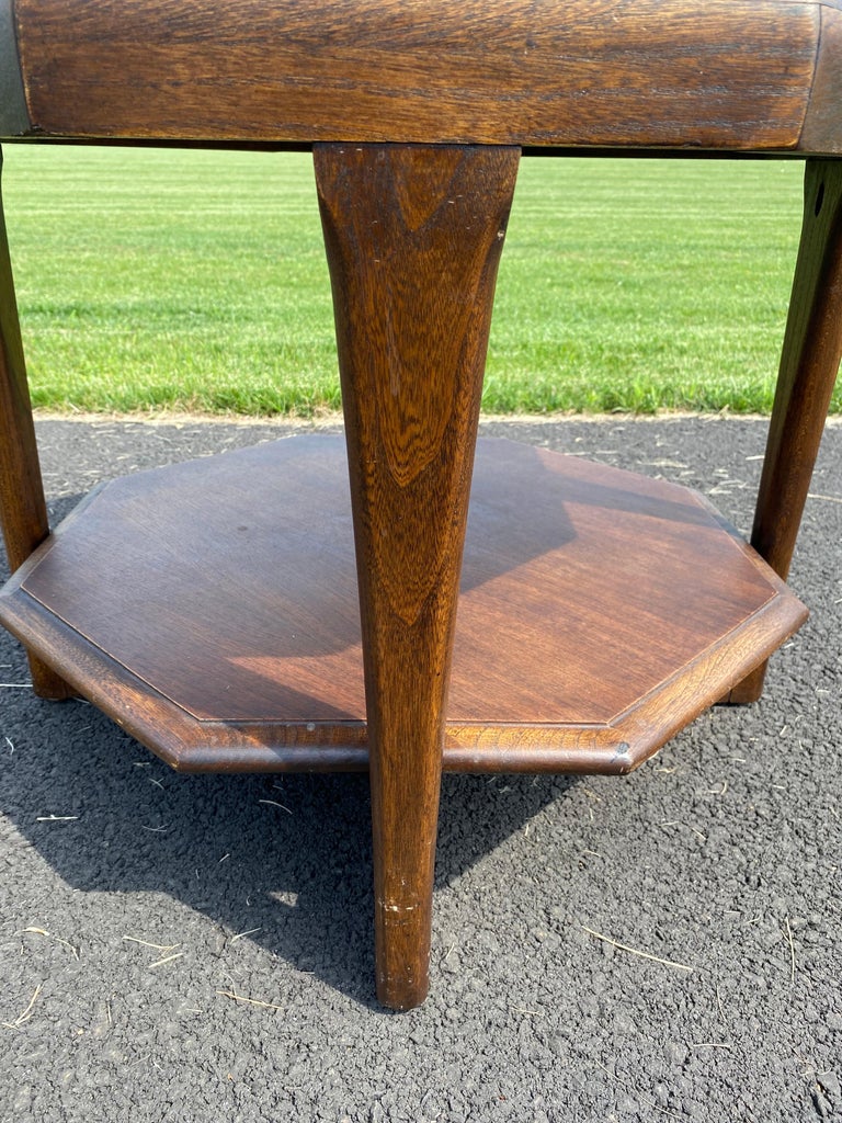 Mid-Century Modern Octagonal Two Tiered Side End Table Adrian Pearsall ...
