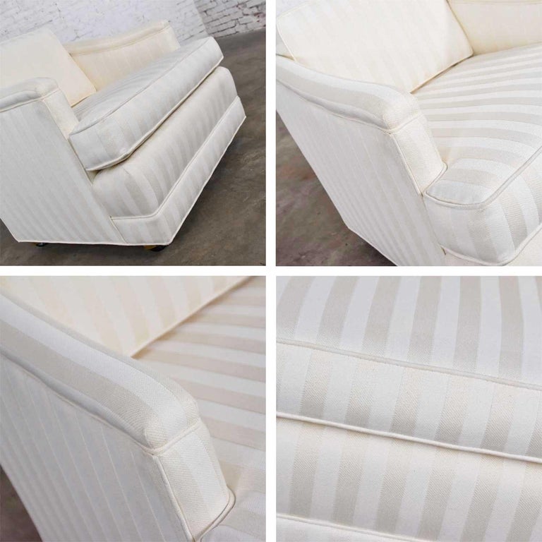Mid-Century Modern Off White Tone on Tone Stripe Lounge Chair on ...