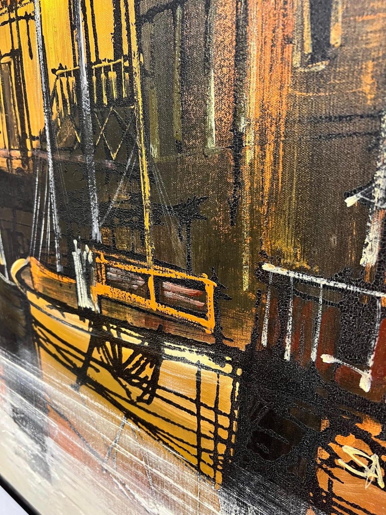 Mid-Century Modern Oil Painting Lee Reynolds San Francisco Fisherman's ...