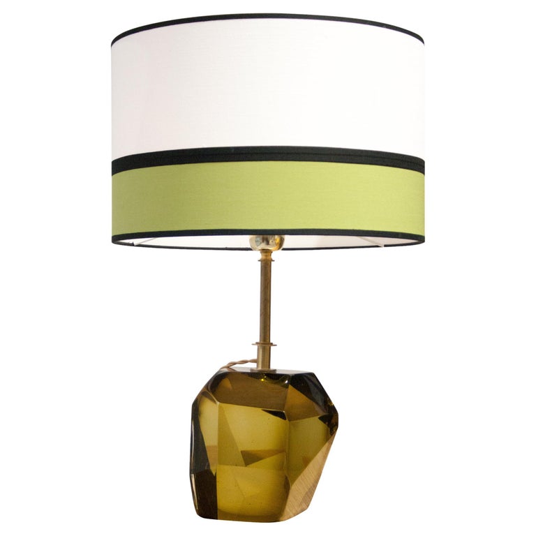 Mid-Century Modern Olive Green Murano Table Lamp, Italy, 1950 at 1stDibs
