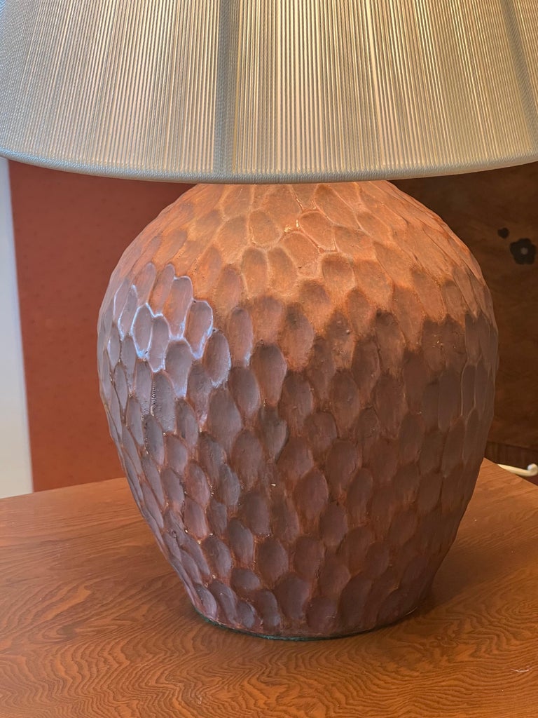 Mid-Century Modern Opaque Maroon Matelée Table Lamp For Sale at 1stDibs