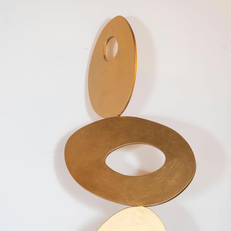 Mid-Century Modern Open Form Gilded Steel Abstract Sculpture by Harold ...