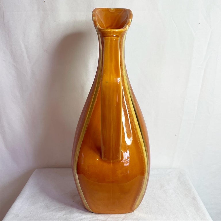 Mid-Century Modern Orange, Gold and Yellow Pitcher, Continental ...