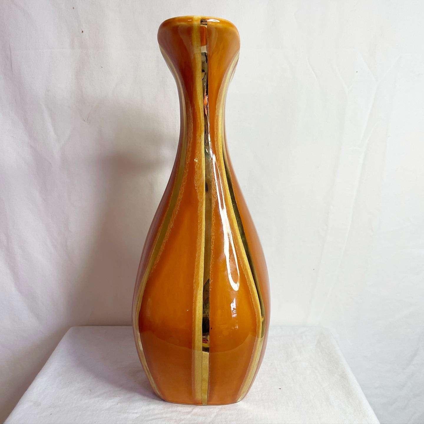 Mid Century Modern Orange, Gold and Yellow Pitcher, Continental ...