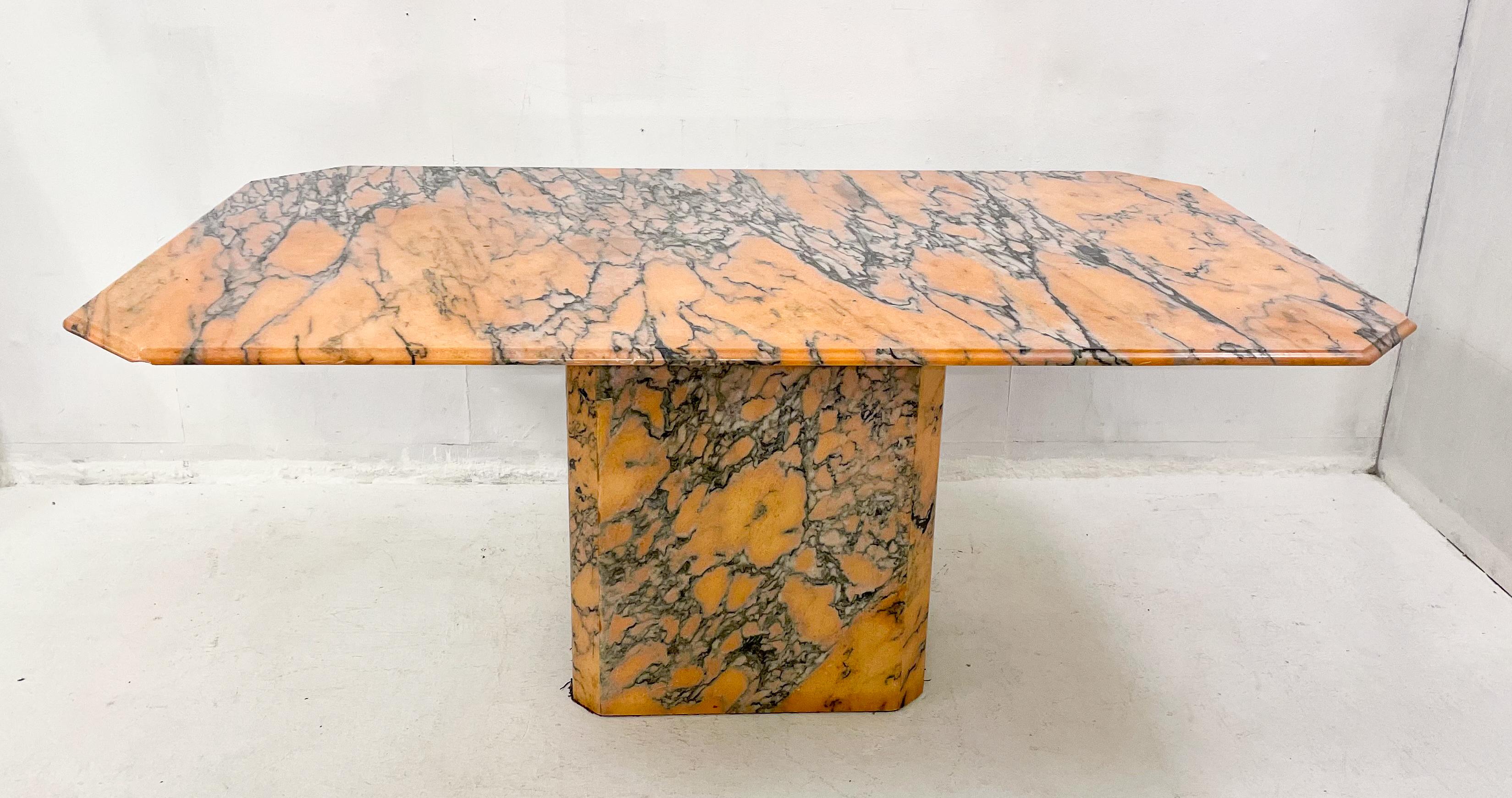 Mid-Century Modern Orange Marble Dining Table, Italy, 1970s at 1stDibs ...