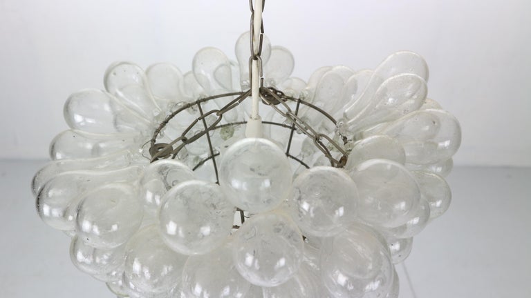 Mid-Century Modern Organic Clear Glass "Grape" Ceiling Light, Italy ...