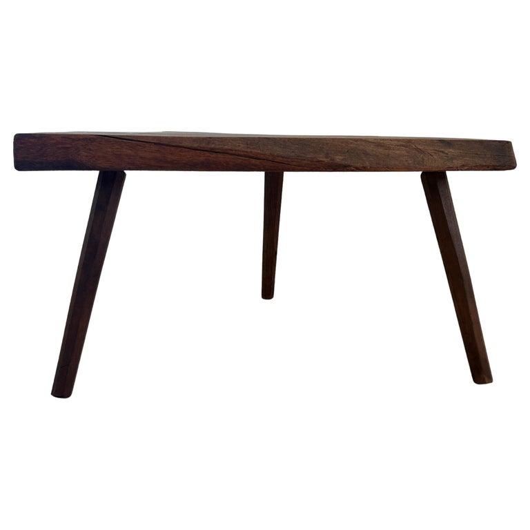 Mid-Century Modern Organic Live Edge Studio Craft Walnut 3 Leg Stool or ...