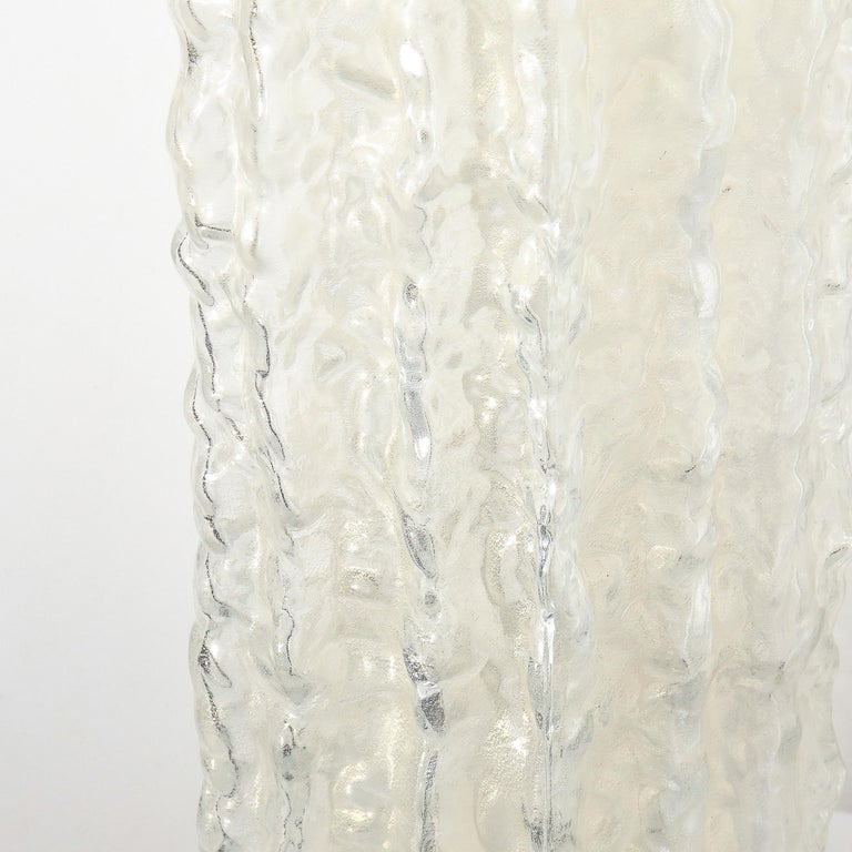 Mid-Century Modern Organic Textural Semi Translucent Murano Glass Vase ...