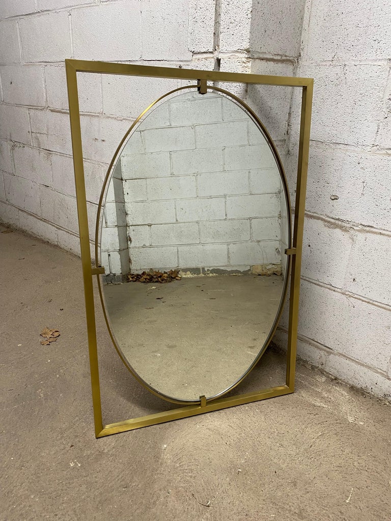 Mid-Century Modern Oval Mirror at 1stDibs