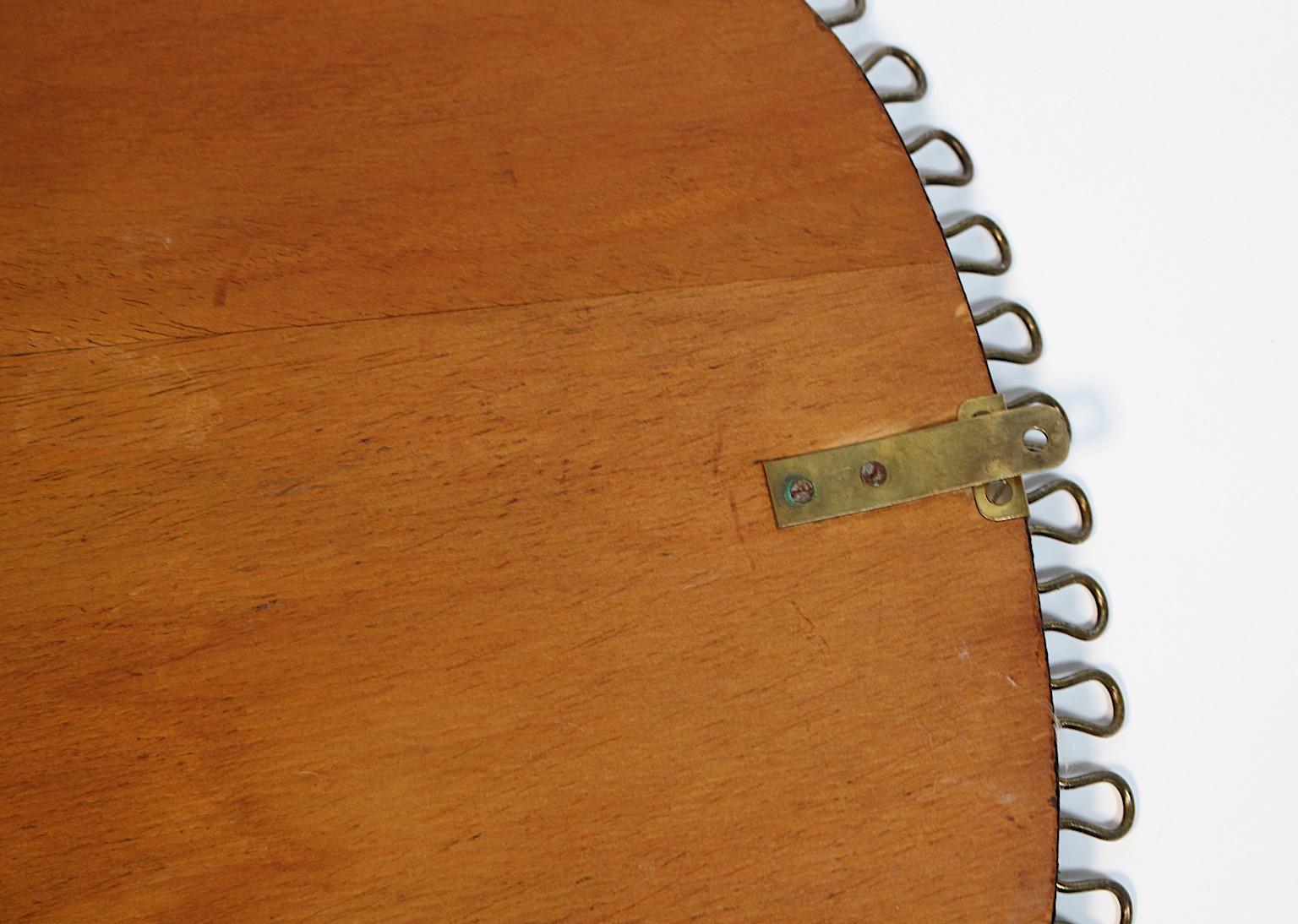 Mid Century Modern Oval Wall Mirror Brassed Metal Loops Josef Frank ...