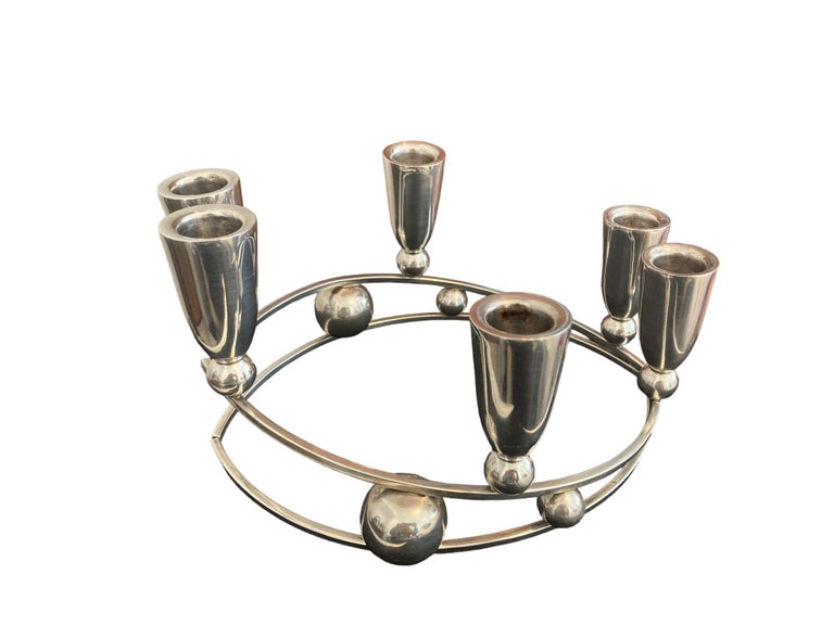 Mid-Century Modern P Lopez Sterling Candelabra Candlesticks, Mexico ...