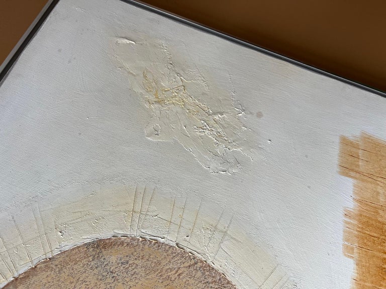 Mid-Century Modern Painting of Sun and Birds by Korean Artist Kyung Kim ...