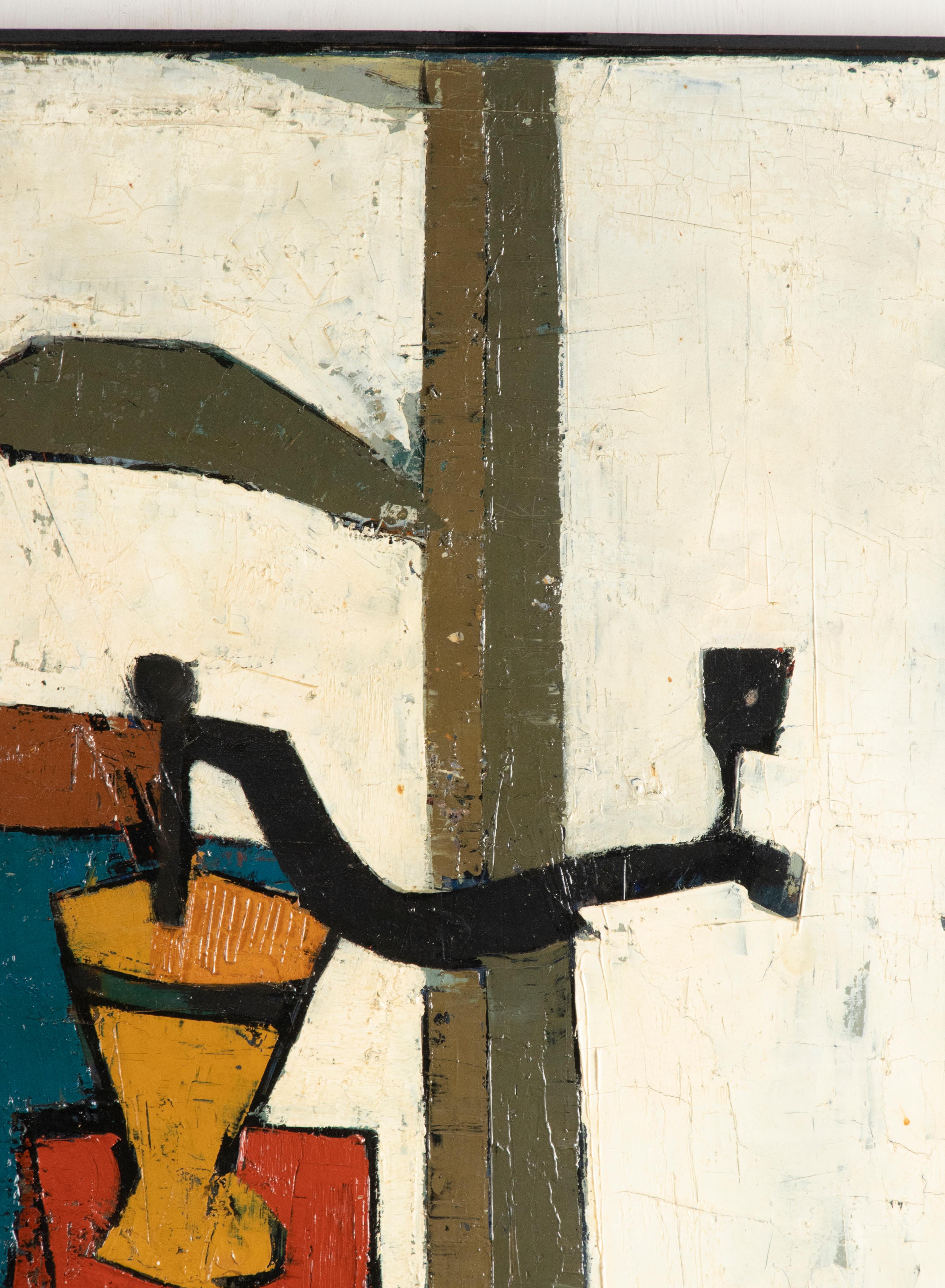 Mid-Century Modern Painting Still Life with Chair by Willy Frissen For ...