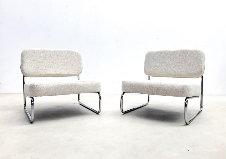 Mid-Century Modern Pair of Chairs, France, 1960s, New Upholstery For ...